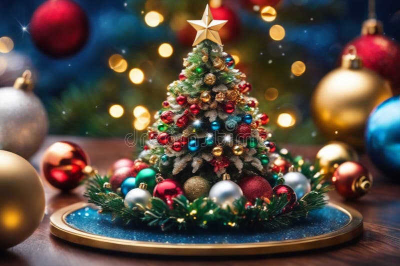 Festive Splendor: Diverse Christmas Tree Decorations Array Generative ...