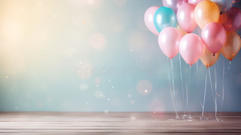 A Festive Spring Backdrop Adorned with Cascading Pastel Balloons and ...