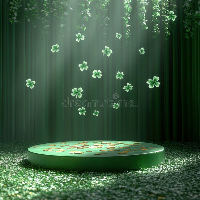 A Festive St Patricks Day Scene with a Central, Floating Array of ...