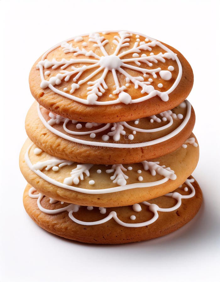 A Festive Stack of Gingerbread Cookies, Decorated with Colorful Icing ...