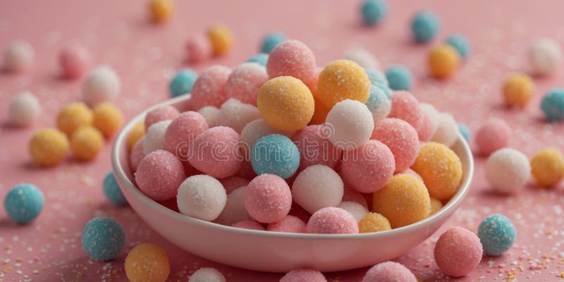 Festive Sugar Sprinkles on Pastel Pink Background. Stock Photo - Image ...