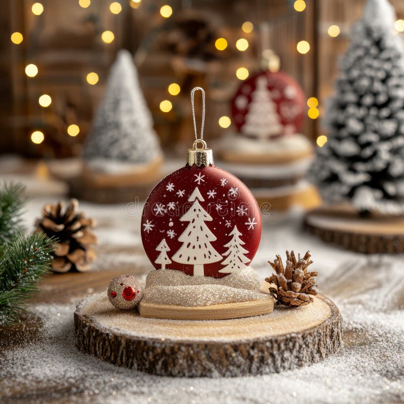 A Festive Table Adorned with an Array of Vibrant Christmas Decorations ...