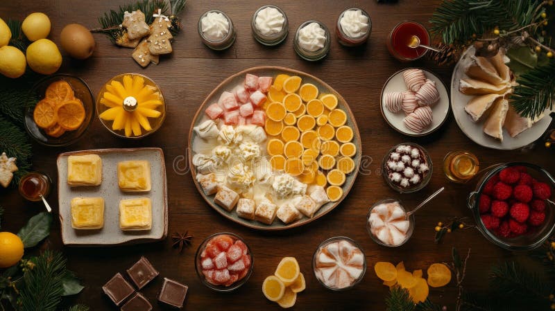 Festive Table Adorned with Scrumptious Traditional Sweets for the ...