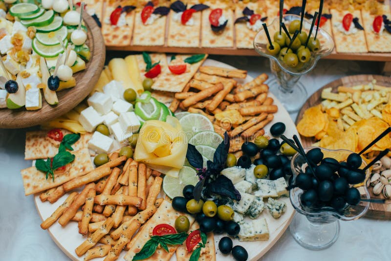 Snack for Alcoholic Beverages on the Buffet Table Stock Image - Image ...
