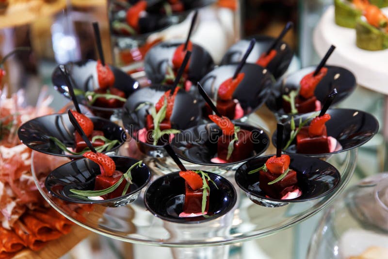 Snack for Alcoholic Beverages on the Buffet Table Stock Image - Image ...