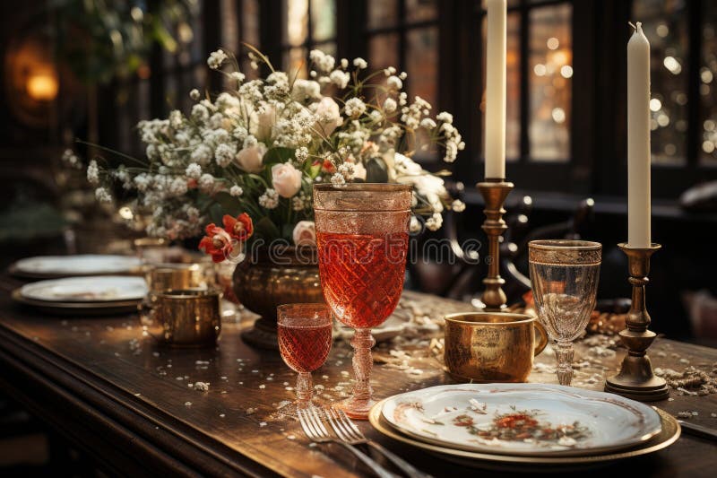 Festive Table Dressing in Spring Colors,ready for Event Celebration ...