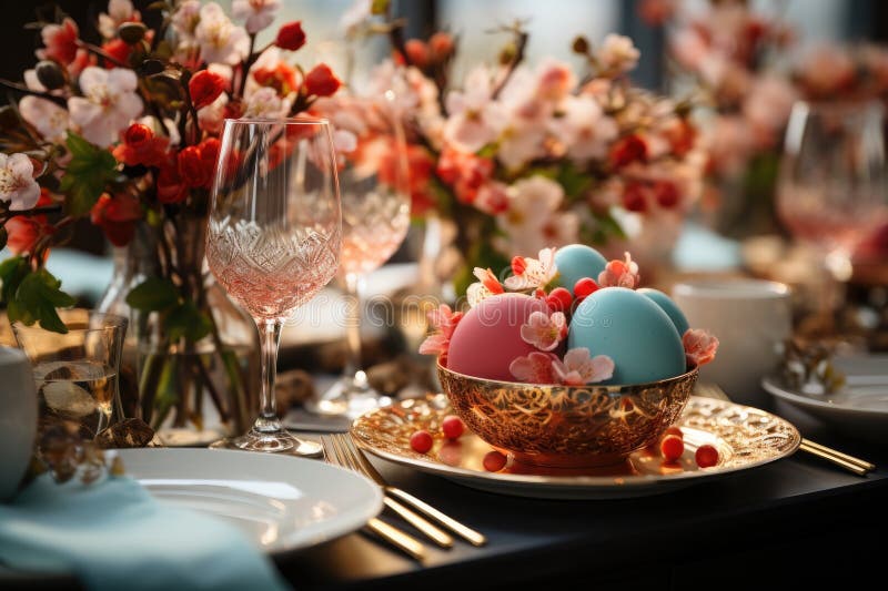 Festive Table Dressing in Spring Colors,ready for Event Celebration ...