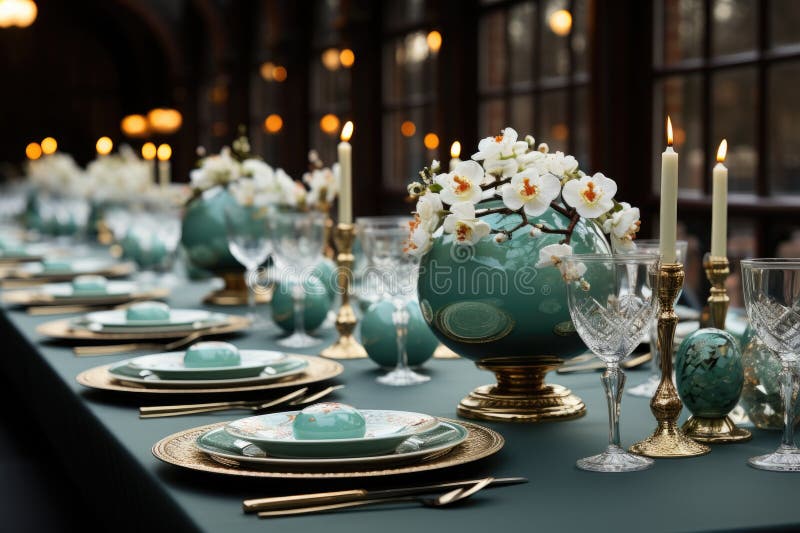 Festive Table Dressing in Spring Colors,ready for Event Celebration ...