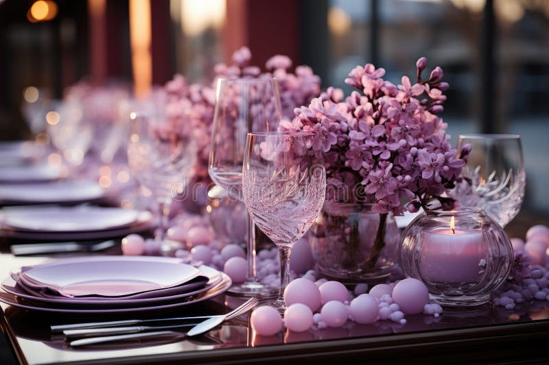 Festive Table Dressing in Spring Colors,ready for Event Celebration ...