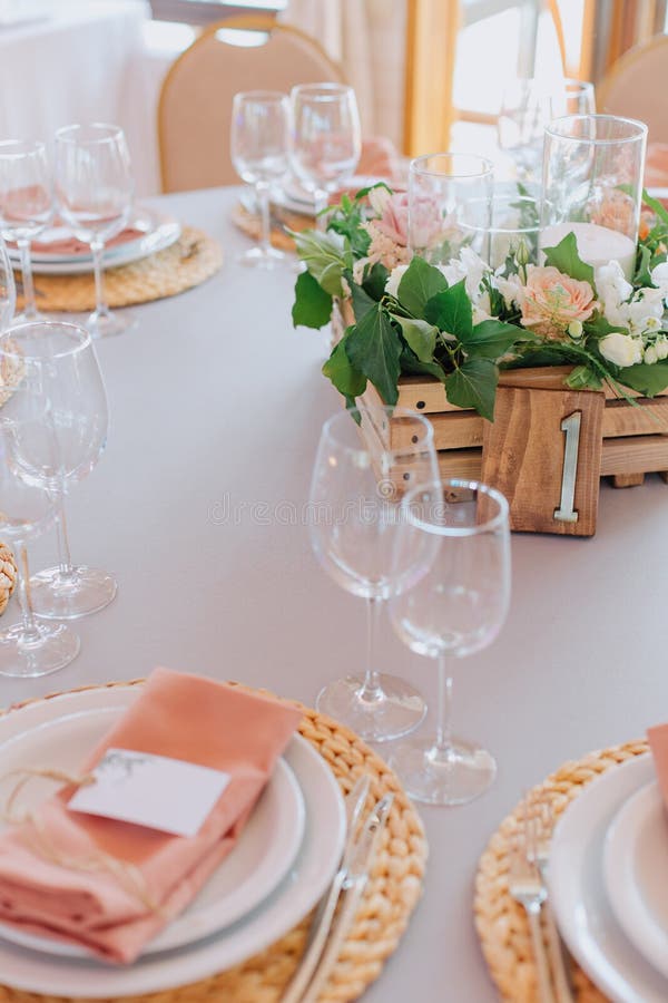 Festive Table Event Decoration Celebration Decor Floristry Stock Photo ...
