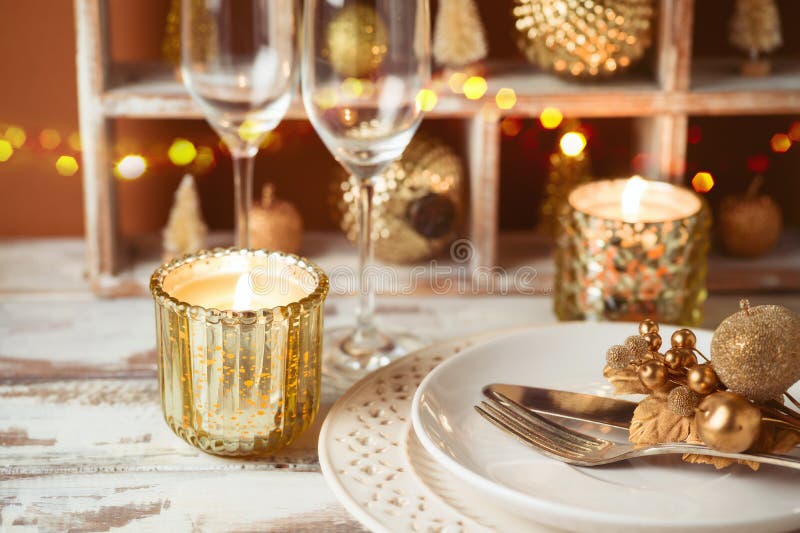 Festive Table Setting for Christmas Holiday Celebration with Plate ...