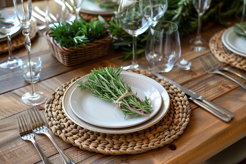 Festive Table Setting. Preparation for the Holiday Dinner Stock ...