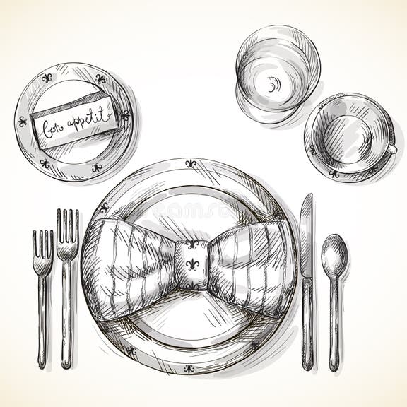 Formal Table Setting Stock Illustrations – 20,614 Formal Table Setting ...