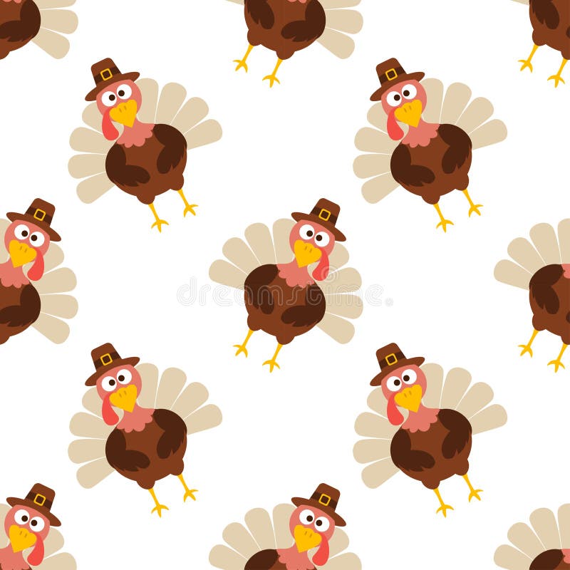 Festive Thanksgiving Day Seamless Pattern Template with Flat Style ...