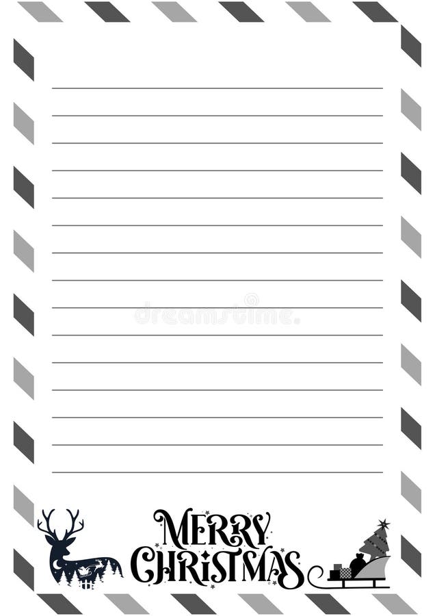 Festive Themed Lined Paper Bordered by Diagonal Black and Gray Stripes ...