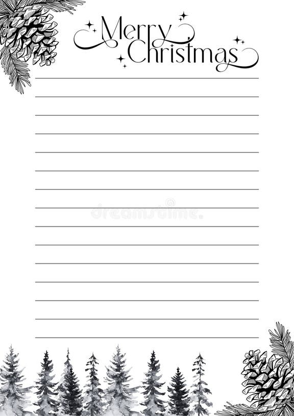 Festive-themed Notepad Featuring the Words "Merry Christmas" in Elegant ...