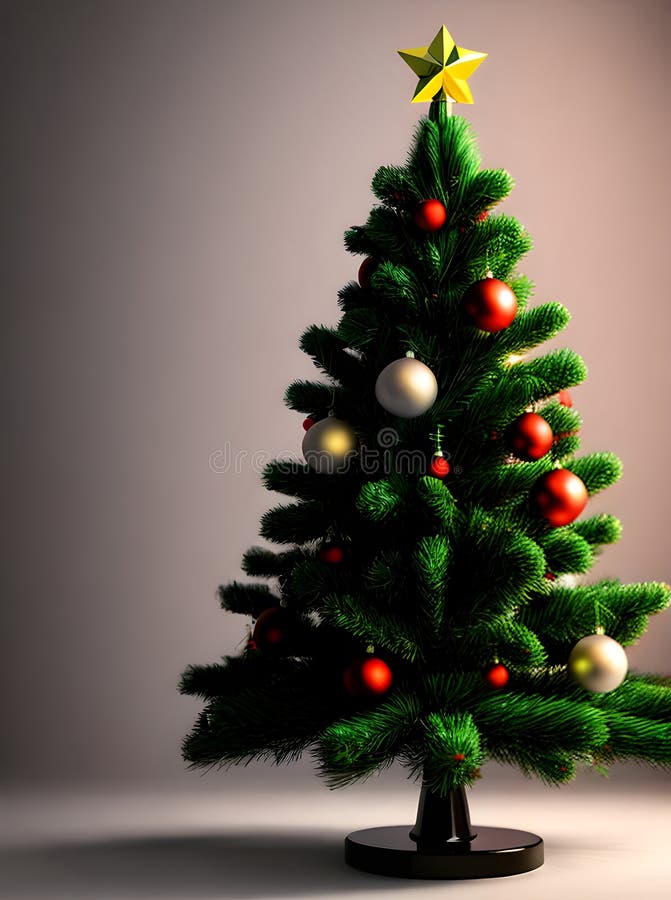 Festive Tree Knolling 3D Shadows Pantone . Stock Illustration ...