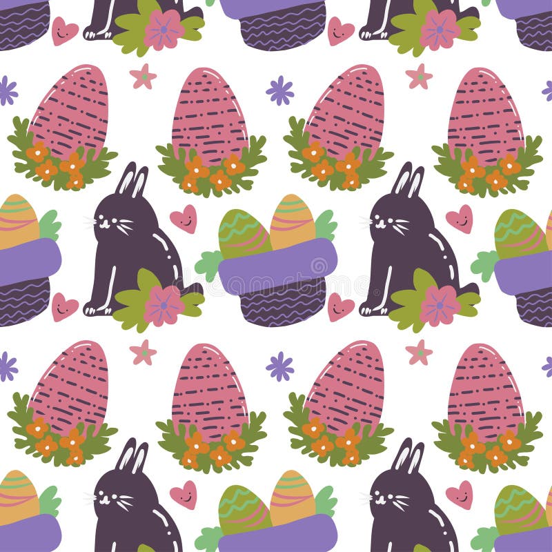 Festive Vector Eastern Background with a Pattern of Easter Eggs ...