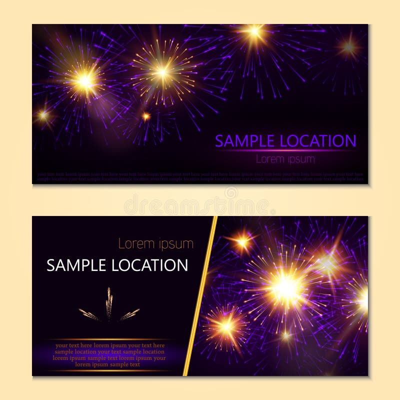 Festive Vector Fireworks and the Location of the Text Stock Vector ...