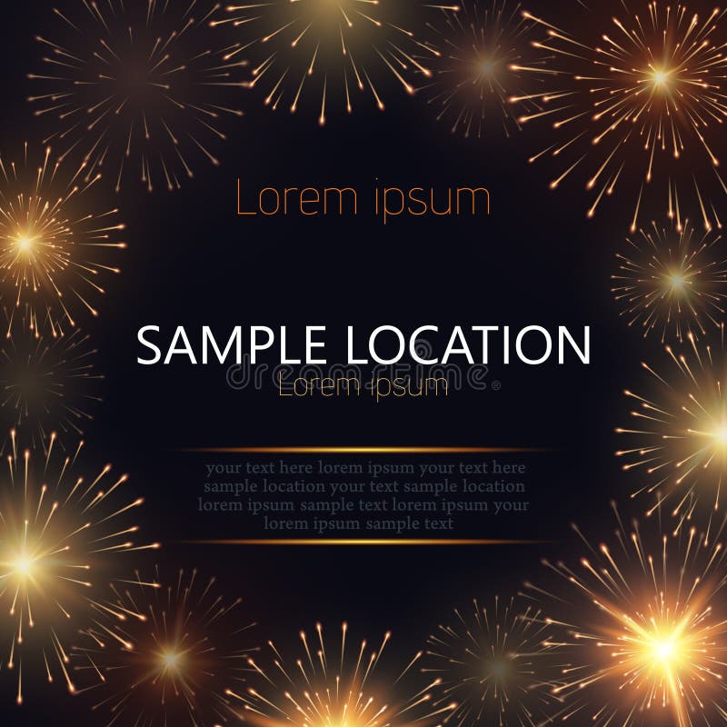Festive Vector Fireworks and the Location of the Text Stock Vector ...