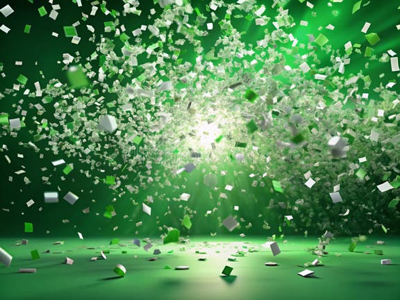 Festive White Confetti Explosion on Green Screen Stunning 3D Animation ...