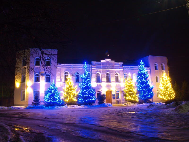 Festive Winter Atmosphere in the City. Christmas Stock Image - Image of ...