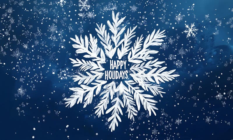 Festive Winter Snowflake Design Happy Holidays Card Stock Illustration ...
