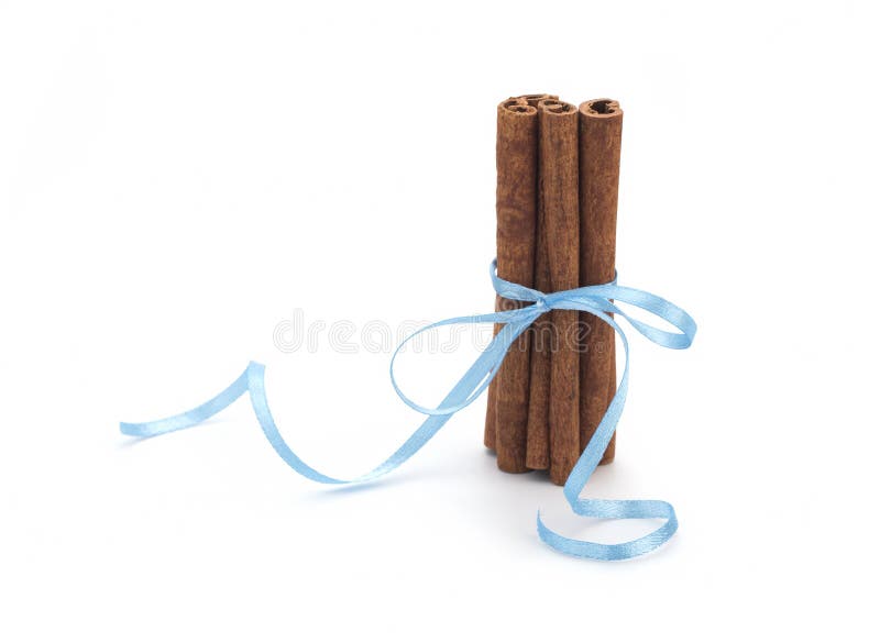 Festive Wrapped Cinnamon Sticks Isolated on White Background Stock ...