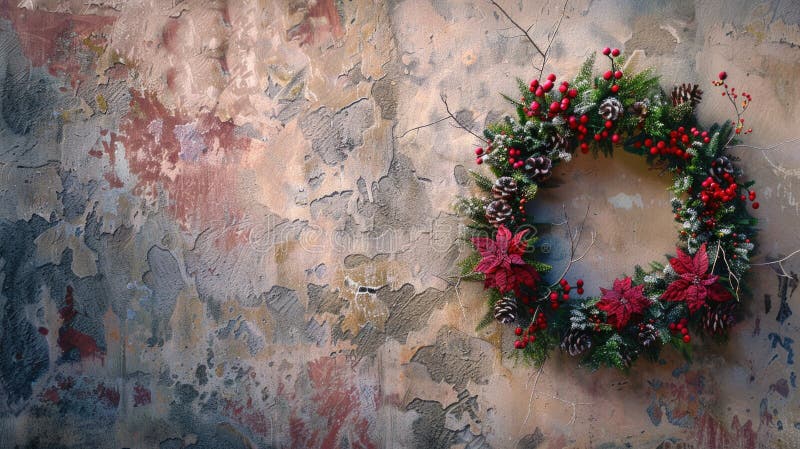 Festive Wreath Decoration for Winter Holidays Stock Photo - Image of ...