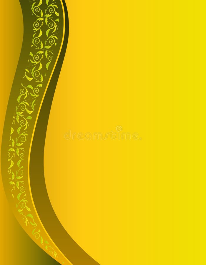 Festive Yellow Background with Ornament Stock Vector - Illustration of ...