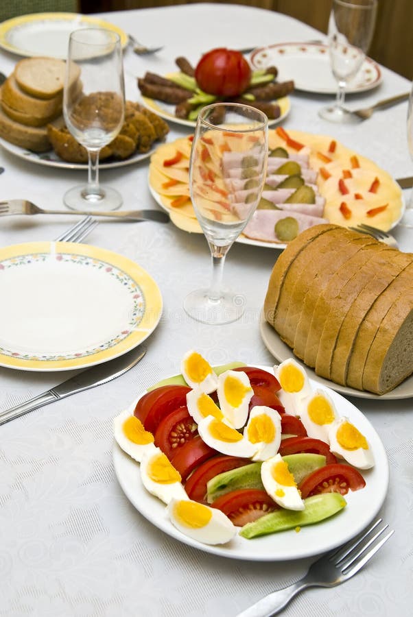 Festively covered table stock photo. Image of drink, food - 50461226