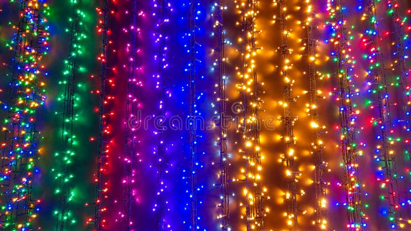 Festivity Background with Colored Christmas Lights for Xmas Tree Stock ...