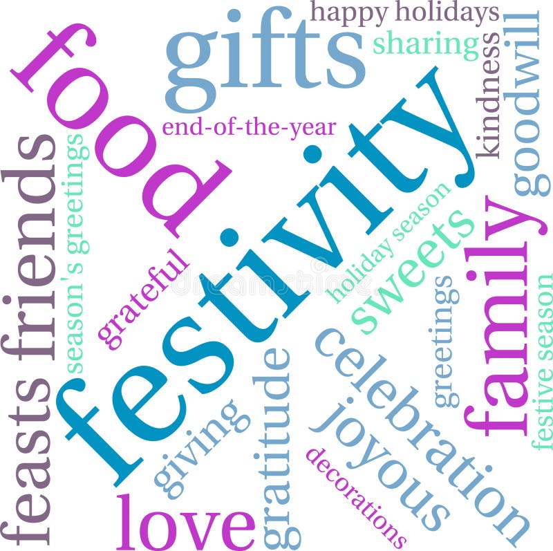 Festivity Word Cloud stock vector. Illustration of christmas - 99393705