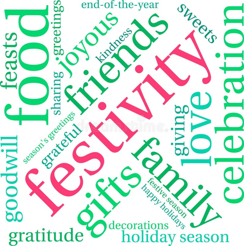 Festivity Word Cloud stock vector. Illustration of sweets - 99074869