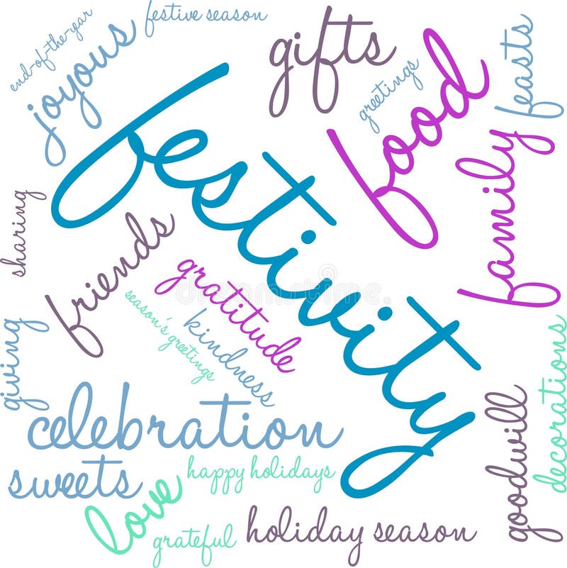 Festivity Word Cloud stock vector. Illustration of sweets - 99074869