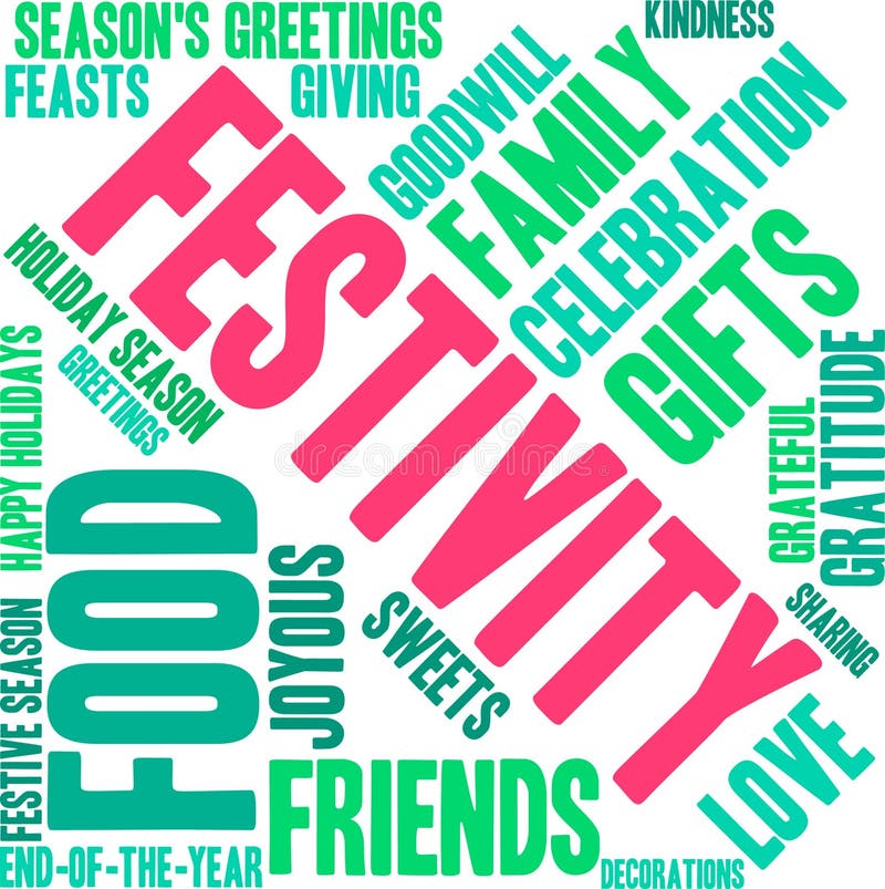 Festivity Word Cloud stock vector. Illustration of sweets - 99074869