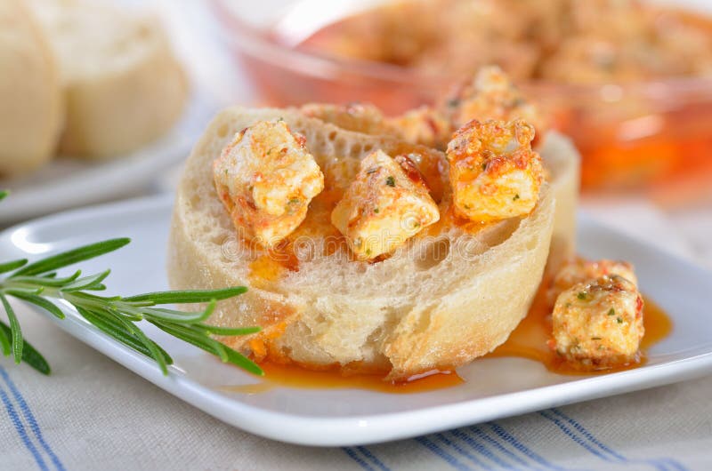 Feta on bread stock photo. Image of dessert, dairy, greek - 25004906