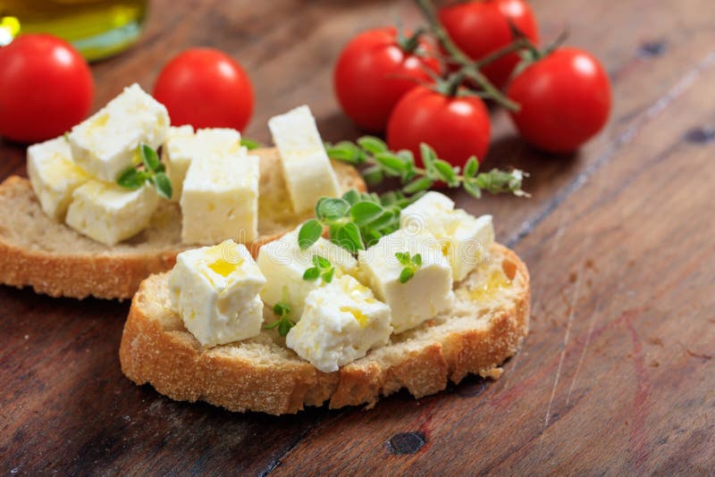 Feta Cheece Pieces on Wooden Background Stock Photo - Image of cheese ...