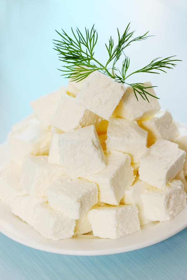 Feta cheese on a plate stock photo. Image of appetizer - 34721434