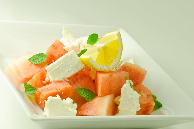 Feta Cheese with Watermelon Stock Image - Image of food, greek: 22522795