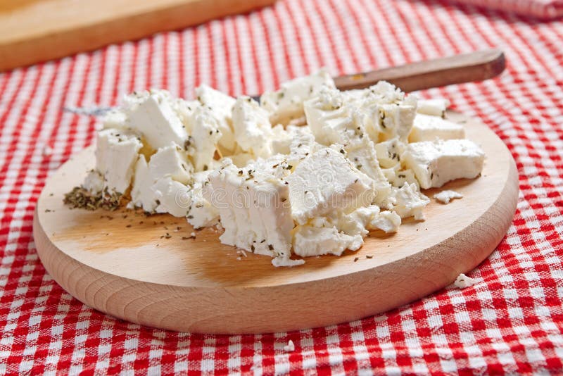 Feta Cheese on Wooden Plate Stock Photo - Image of dairy, cuisine: 32815148