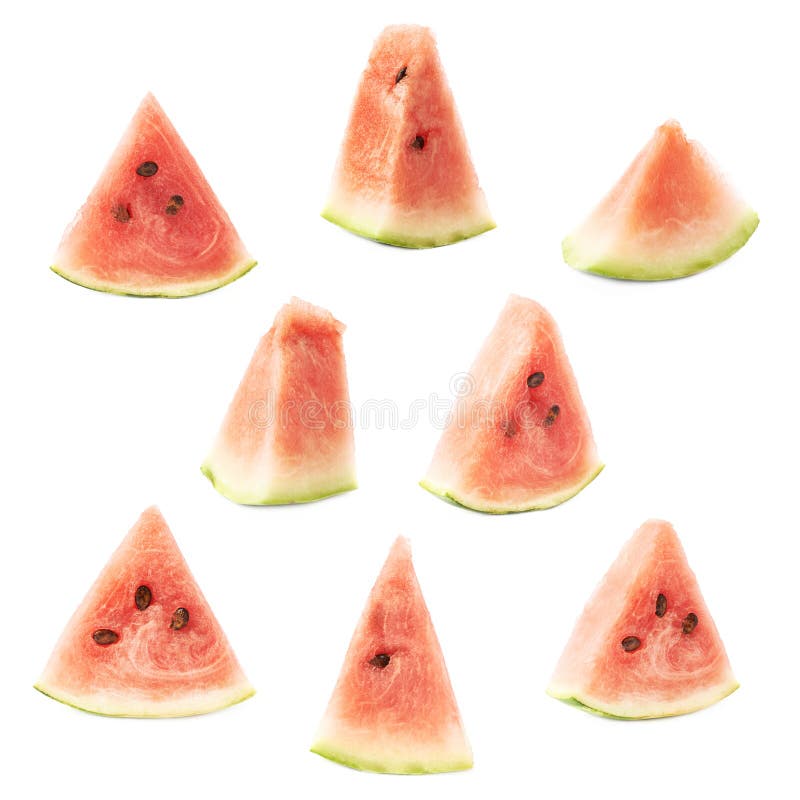 Fetta Dell'anguria a Forma Di Triangolo Isolata Fotografia Stock ...