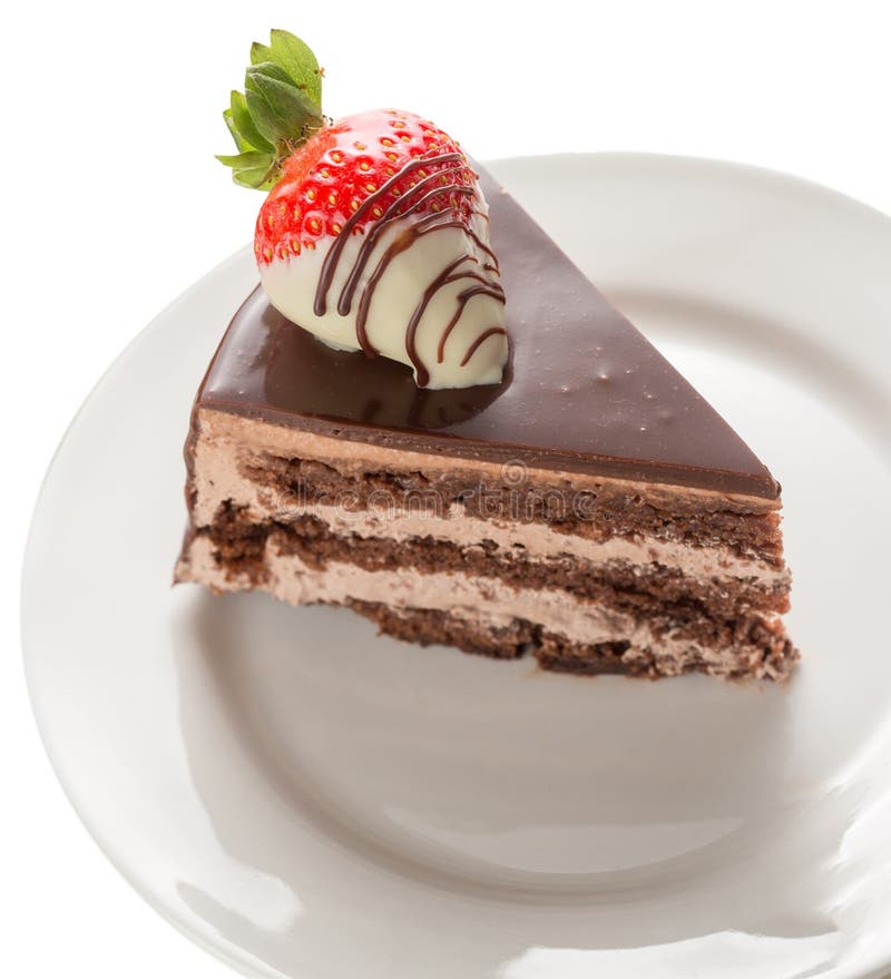 Fetta Di Torta Di Cioccolato Immagine Stock - Immagine di crema, glassa ...
