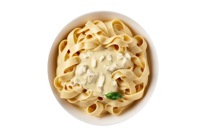 Fettuccine Alfredo on a Transparent Background. Generative AI Stock ...