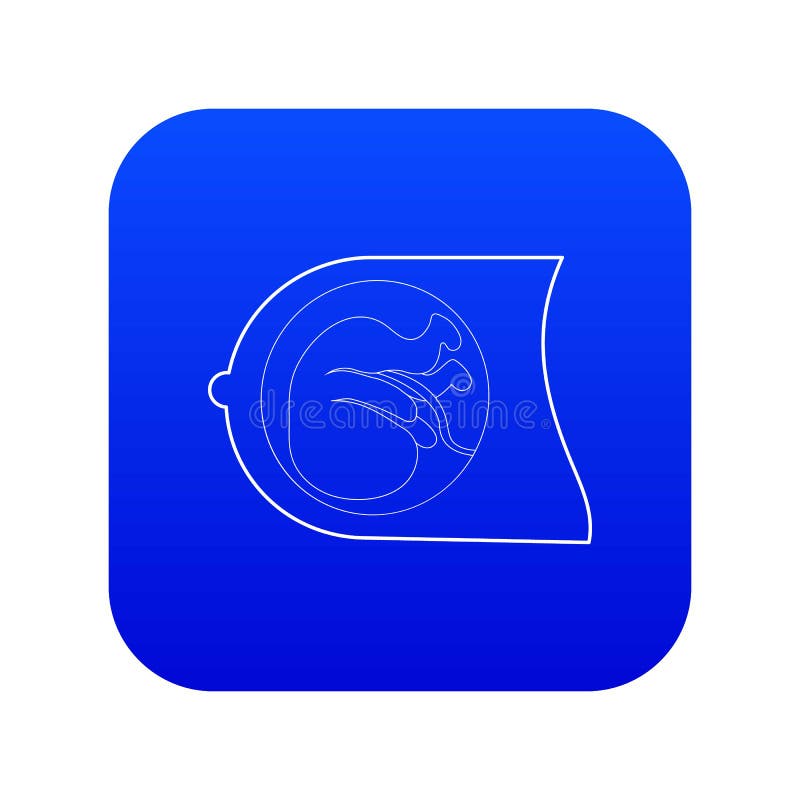 Fetus icon blue vector stock vector. Illustration of drawing - 154986496