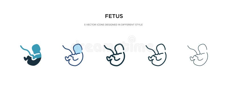 Fetus Icon in Different Style Vector Illustration. Two Colored and ...