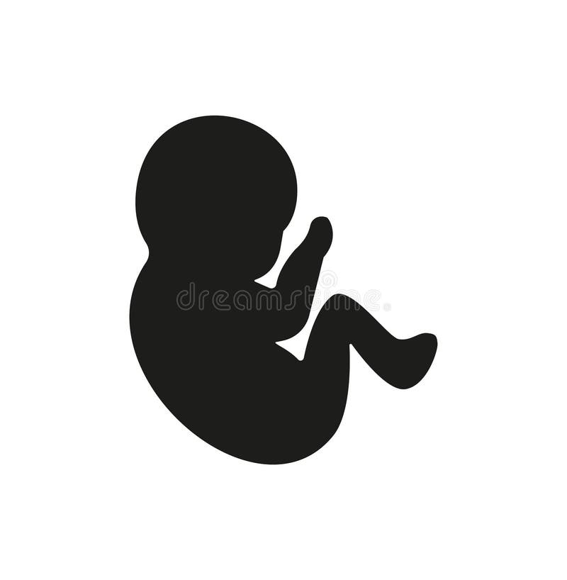 Fetus Icon Isolated on White Background Stock Vector - Illustration of ...