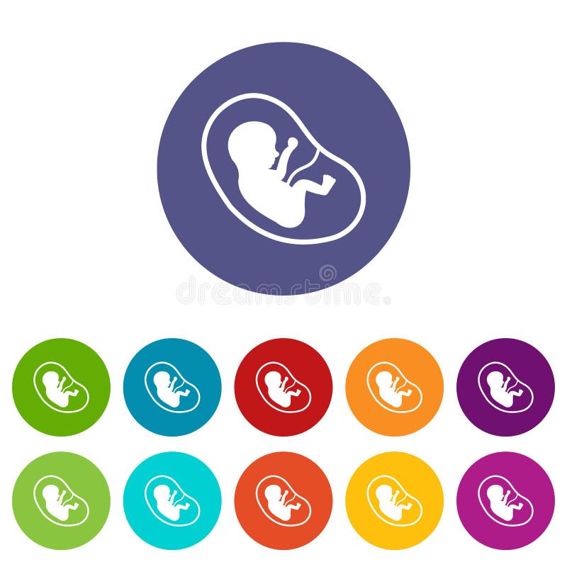 Fetus Icons Set Flat Vector Stock Vector - Illustration of person, examination: 90818707