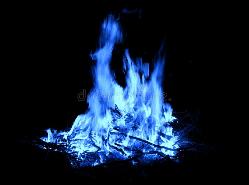 Feu bleu photo stock. Image du combustion, orange, brûlure - 5152078