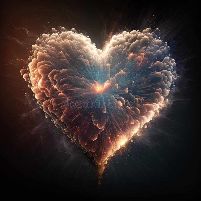 Feu D'artifice En Forme De Coeur Photo stock - Image du beau, fête ...